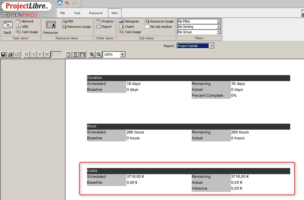 ProjectLibre tutorial Part 3: Assigning resources, calculating costs